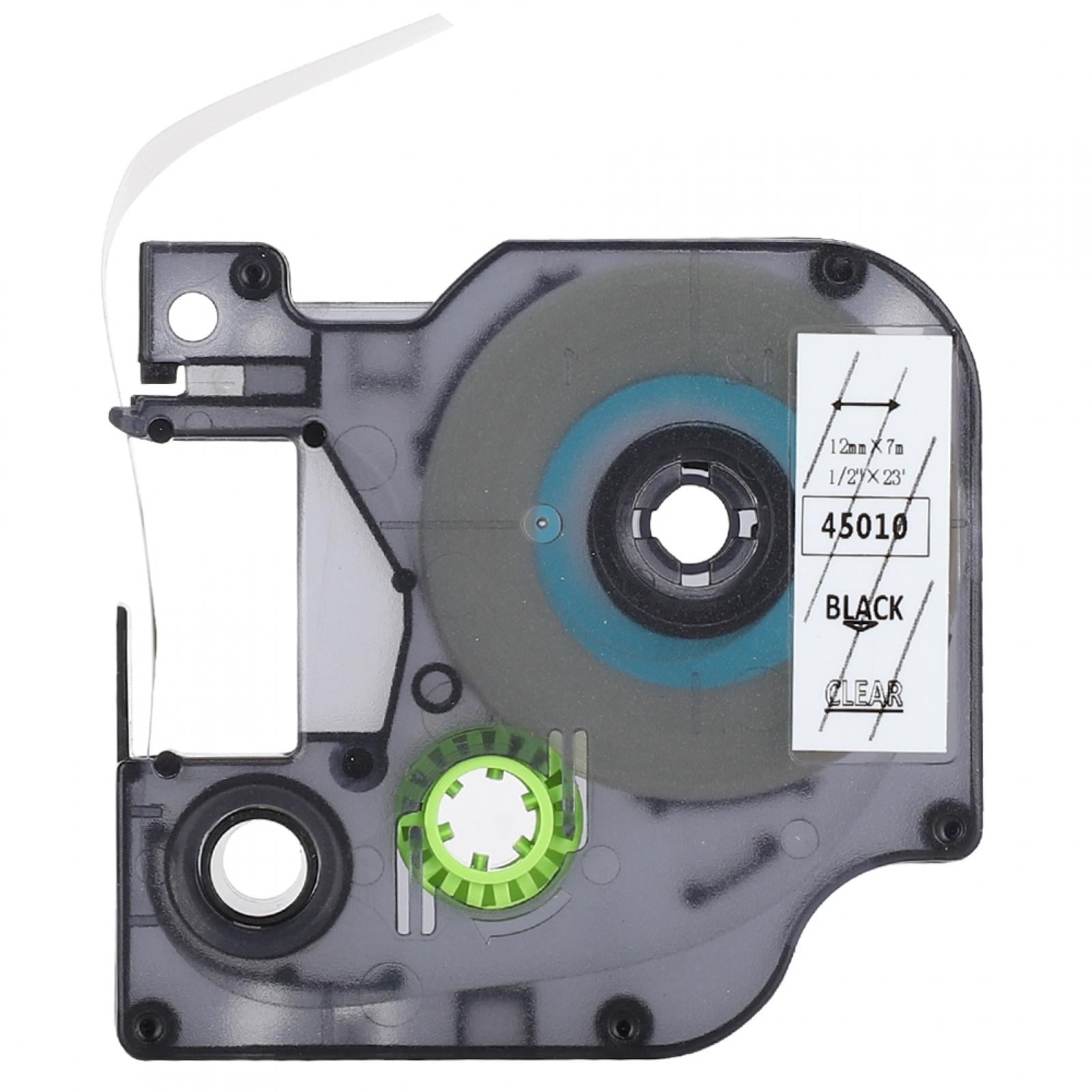 DYMO D1 45010 Black on Transparent Background Label Tape Ribbon 12mm - Walmart.com