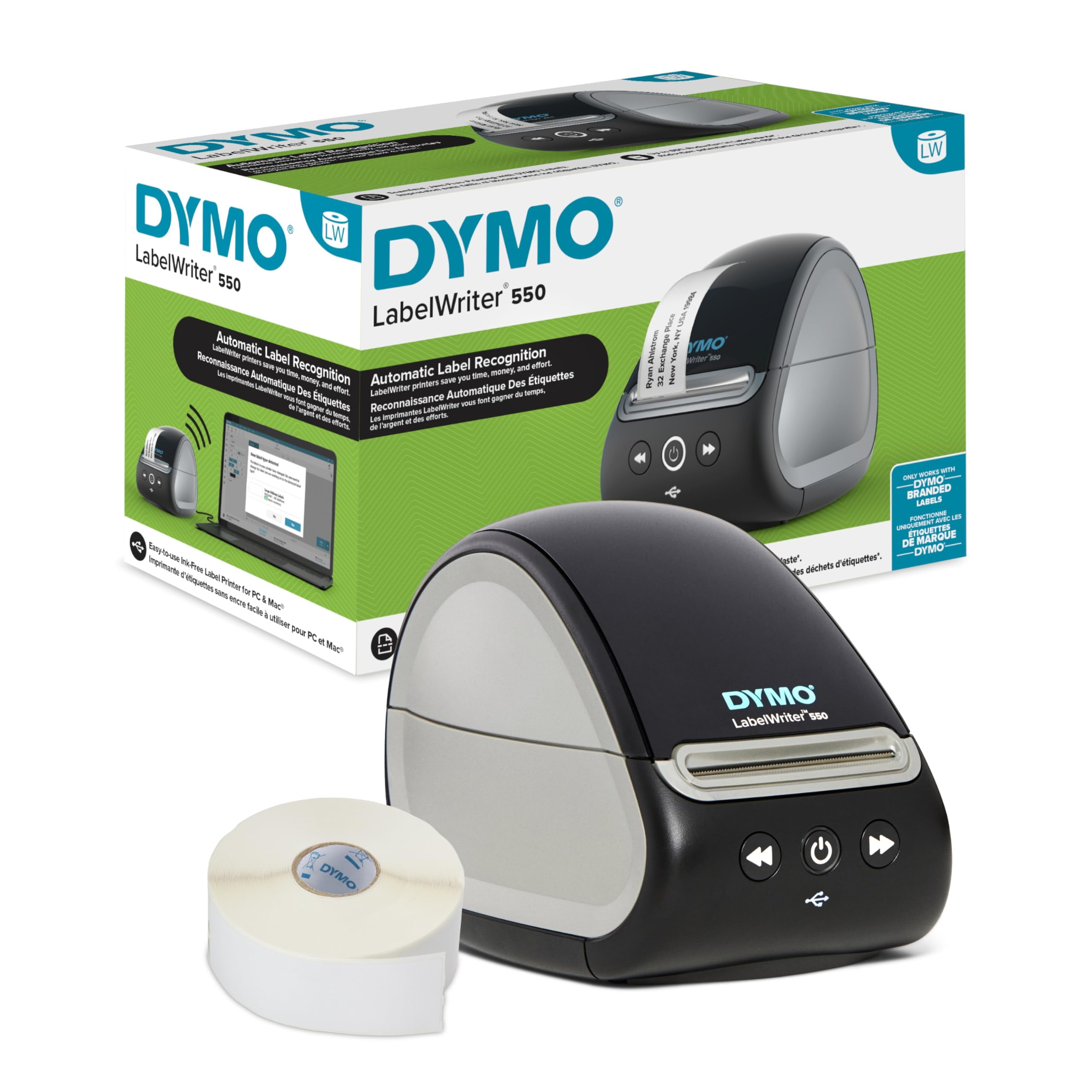 DYMO® LabelWriter 550 Series Label Printer with Dymo-Branded Label Compatibility, Automatic ...