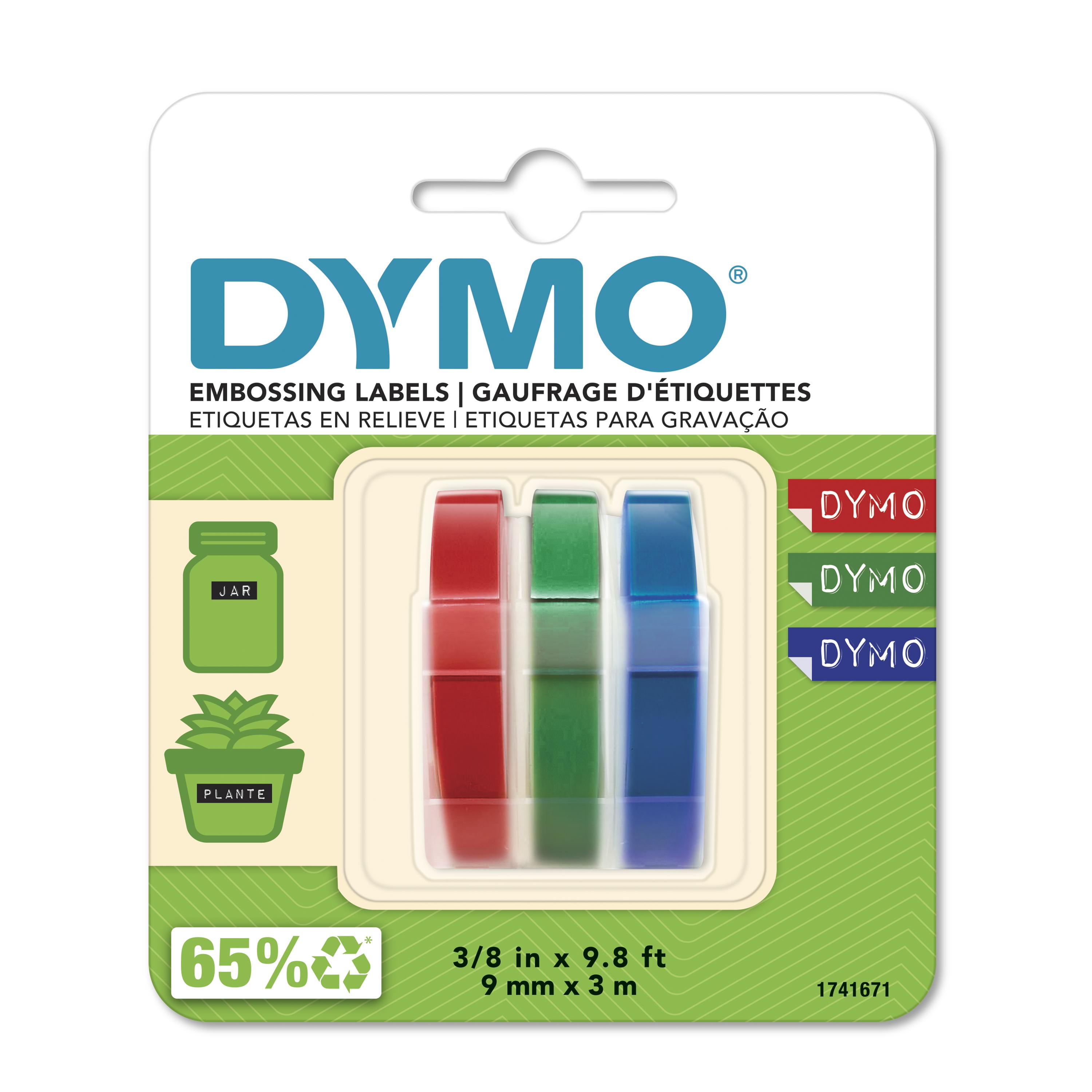 DYMO Self-Adhesive Embossing Labels, 3/8-Inch x 9.8-Foot Roll, Assorted ...