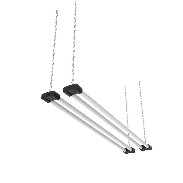 DYMOND 4 ft Adjustable 40W LED Plug Flush Mount Shop Light Fixtures 2 ...