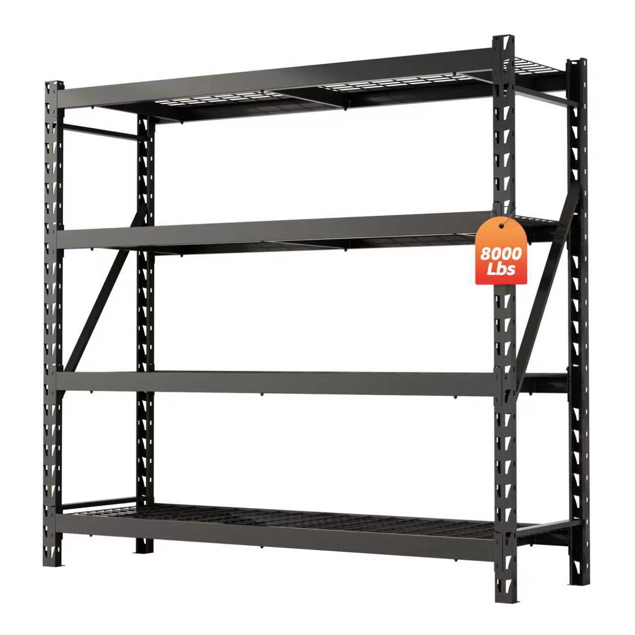DYNALOAD 8000 lb Heavy Duty Industrial Garage Shelving Unit, 4-Tier ...