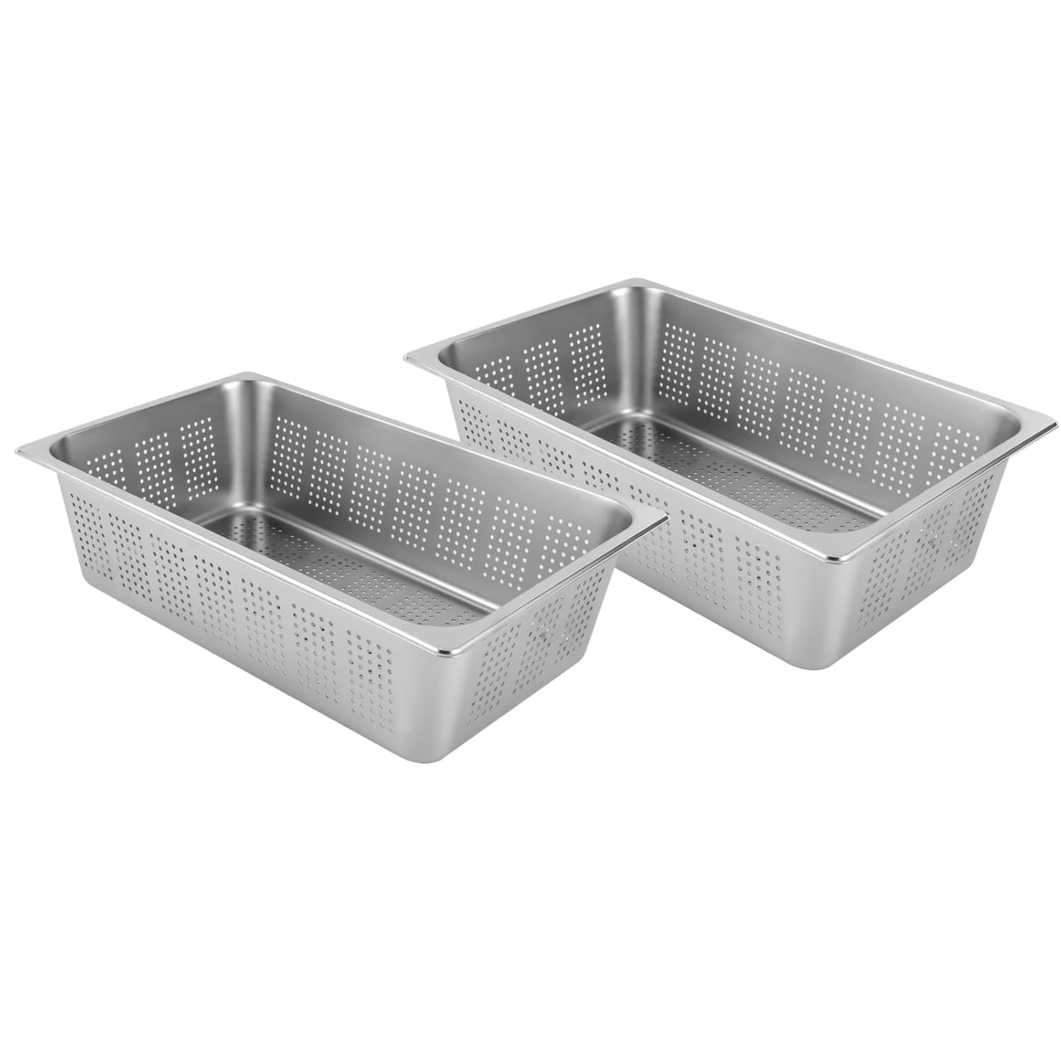 DYNAMI 2-Pack 6 Inch Deep Full Size Steam Table Pans, Anti-Jam ...