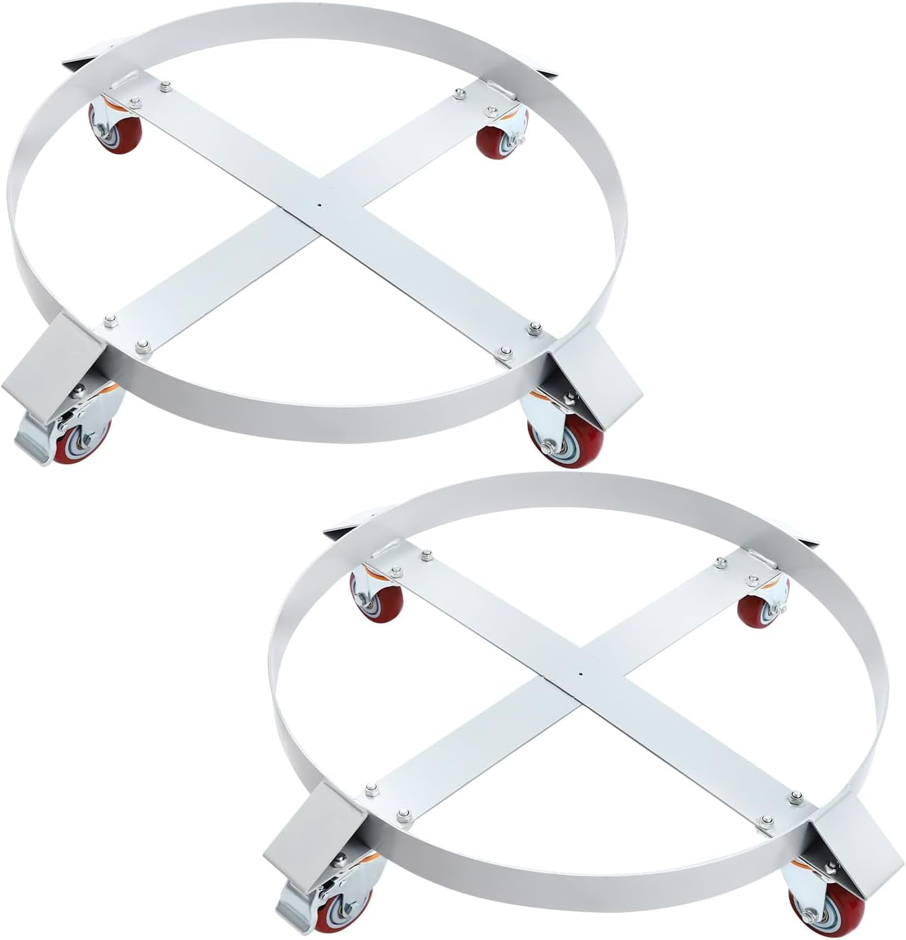 DYNAMI 2PCS Heavy Duty Drum Dolly,Load 1200lbs 55 Gallon Steel Drum ...