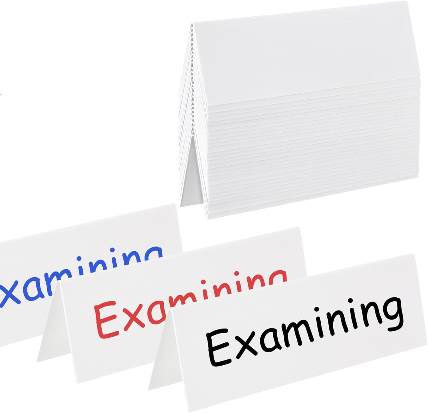 DYNAMI 30 Pack Reusable Name Tent Cards,Acrylic Porcelain Whiteboard ...