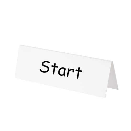 DYNAMI 50 Pack Reusable Name Tent Cards,Acrylic Porcelain Whiteboard ...