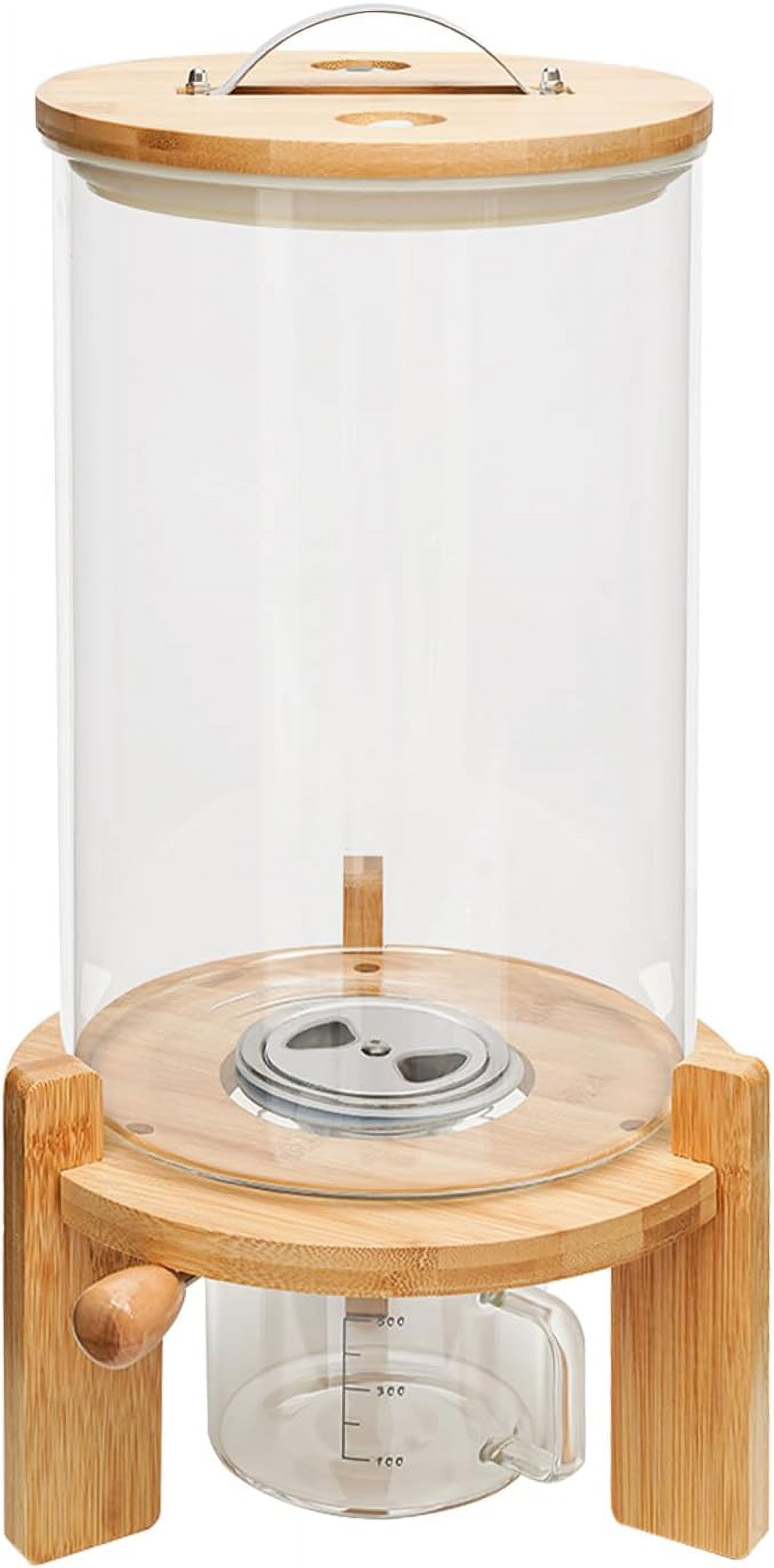 DYNAMI 7.5L Glass Rice Dispenser with Airtight Lid,Glass Cereal ...