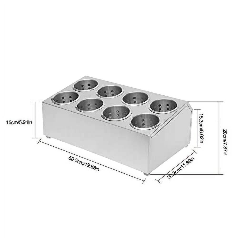 DYNAMI 8-Compartment Stainless Steel Utensil Holder,Commercial ...