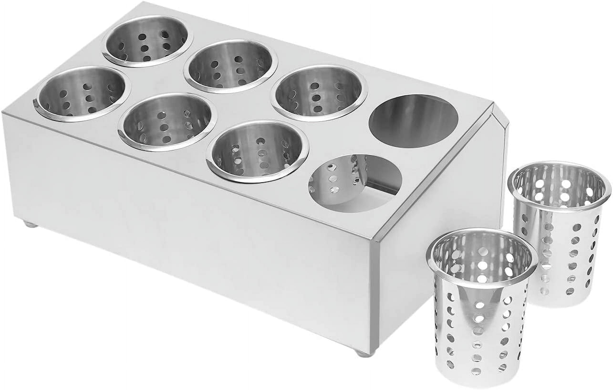 DYNAMI 8-Compartment Stainless Steel Utensil Holder,Commercial ...
