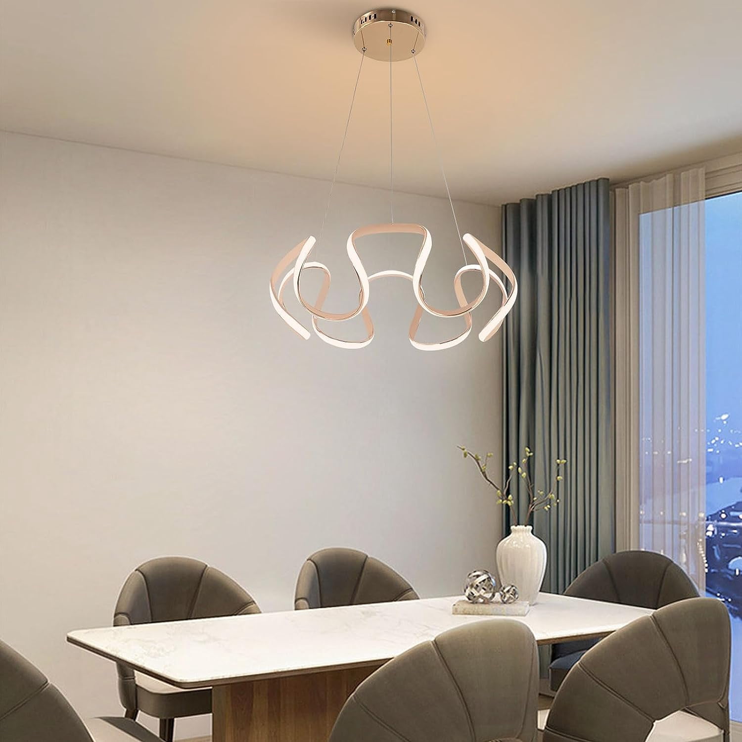 DYNAMI Modern LED Chandelier,Chic Irregular LED Pendant Light,3 Light ...