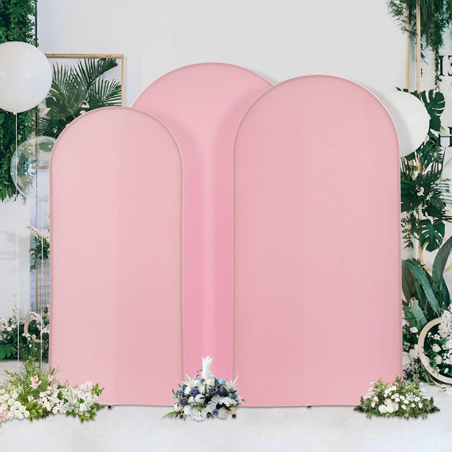 DYNAMI Set of 3 Metal Arch Backdrop Stand with Cover, Wedding Arch ...