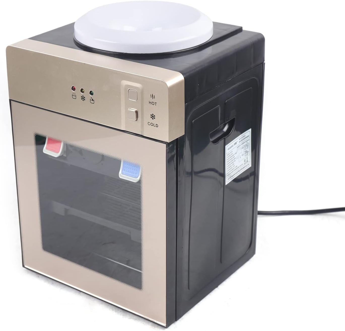 DYNAMI Water Cooler Top Loading Countertop Water Cooler Dispenser,Hot and Cold Water Dispenser,3 ...