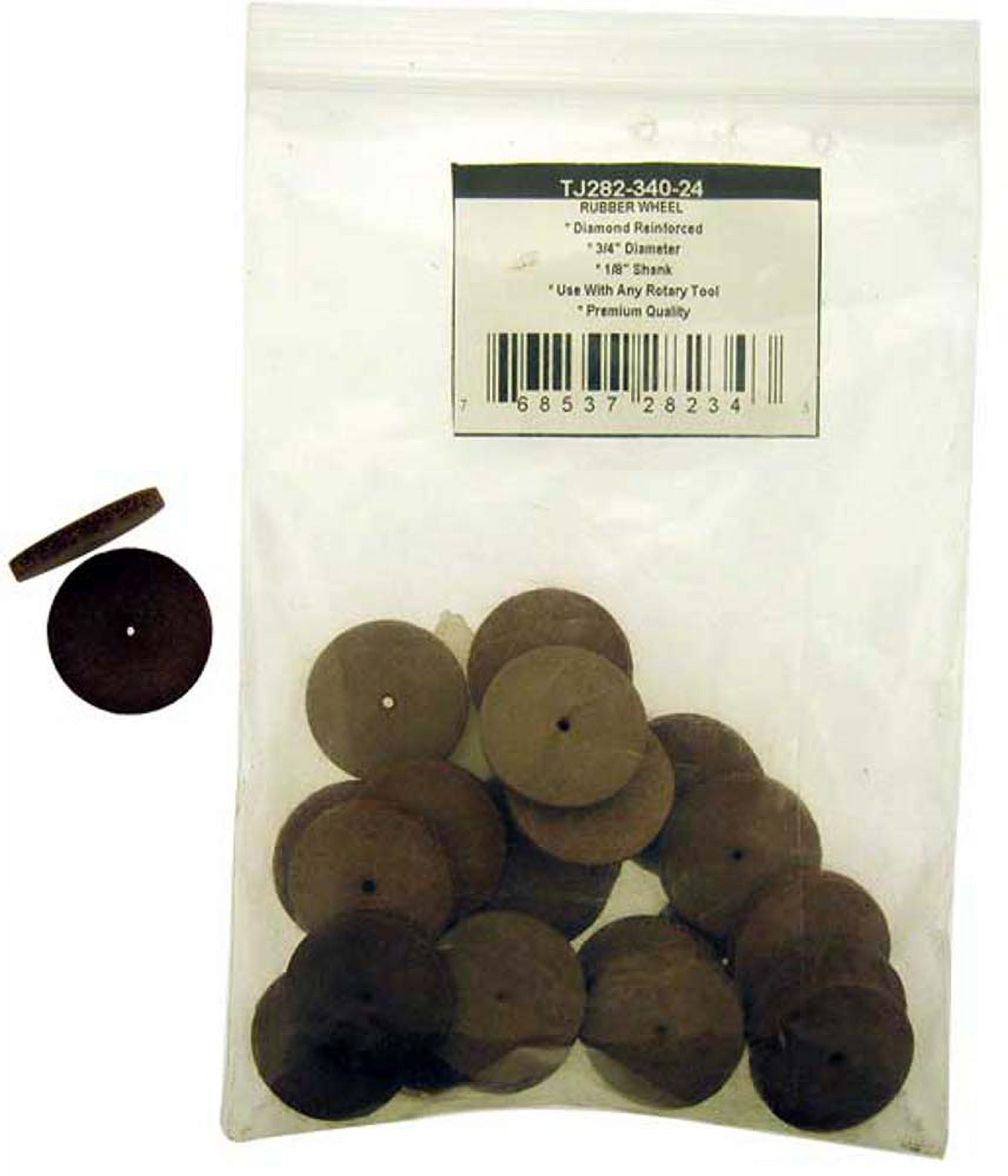 DYNAMIC (24 Pack) Rubber Wheel | Diamond Reinforced | 3/4" Diameter ...
