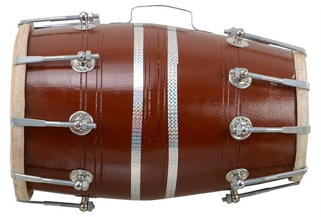 DYNAMIC INDIAN ART 18 Inch Size Wooden Dholak Indian Folk Musical ...