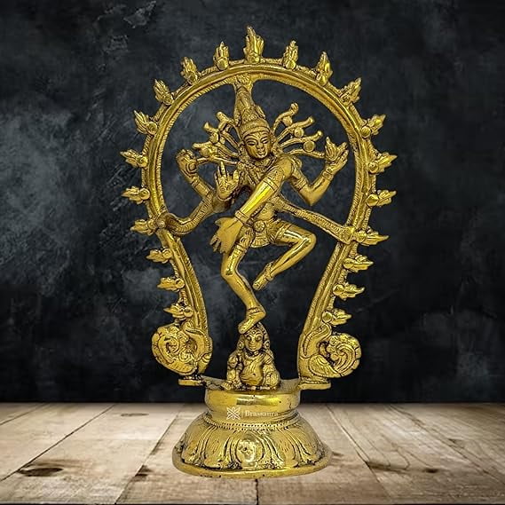 DYNAMIC INDIAN ART Brass Golden Finish Quality Dancing Natraj God Idols ...