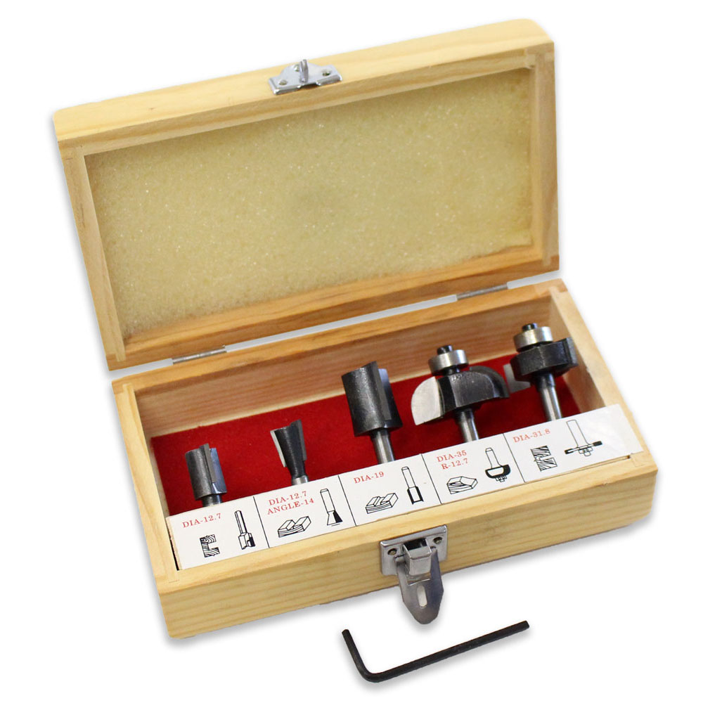 DYNAMIC Router Bits Set | 5 Essential Sizes | Tungsten Carbide Straight ...