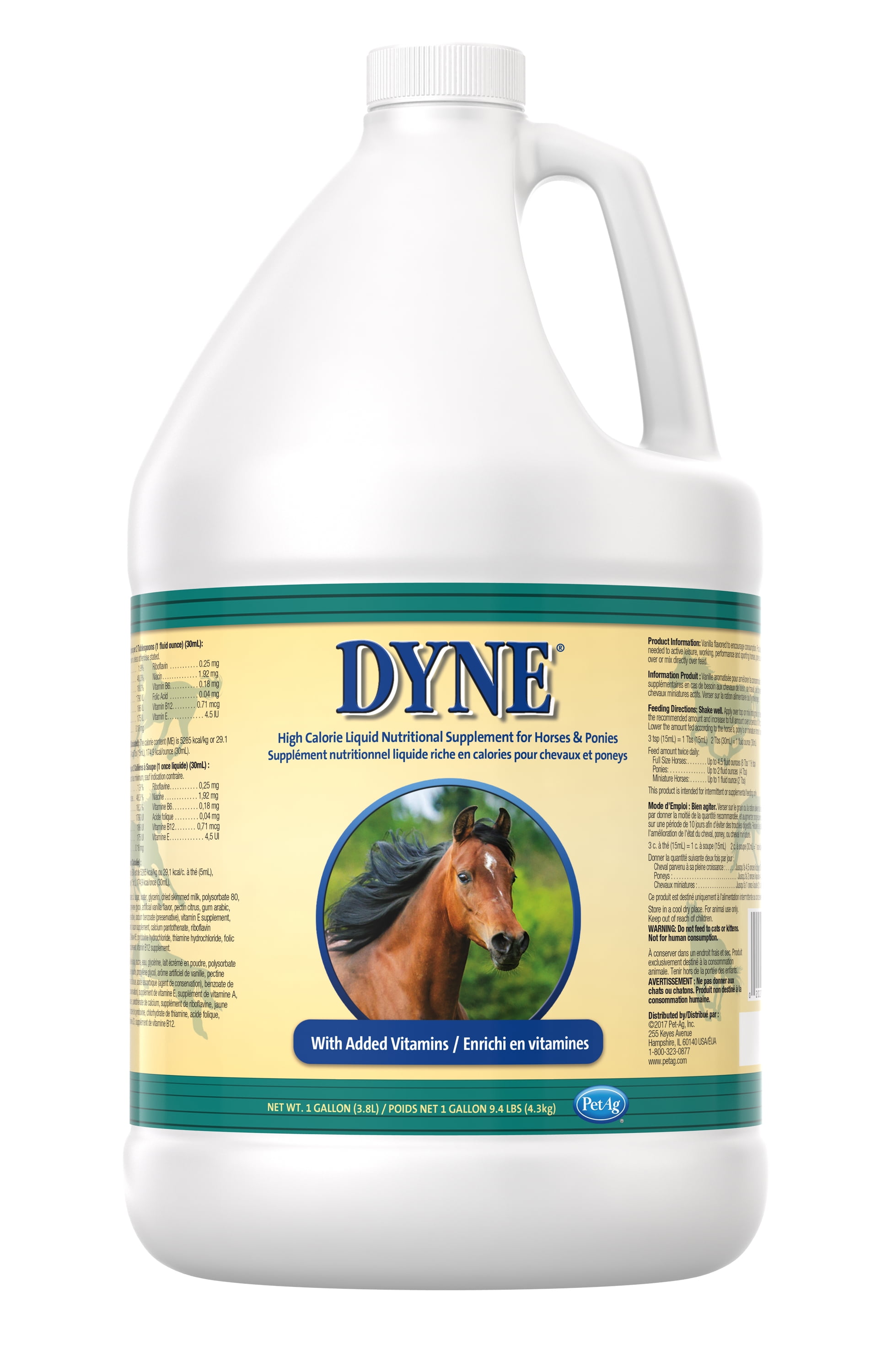 Pet-Ag Dyne High Calorie Horse Supplement, Vanilla Flavor, 1 Gallon ...