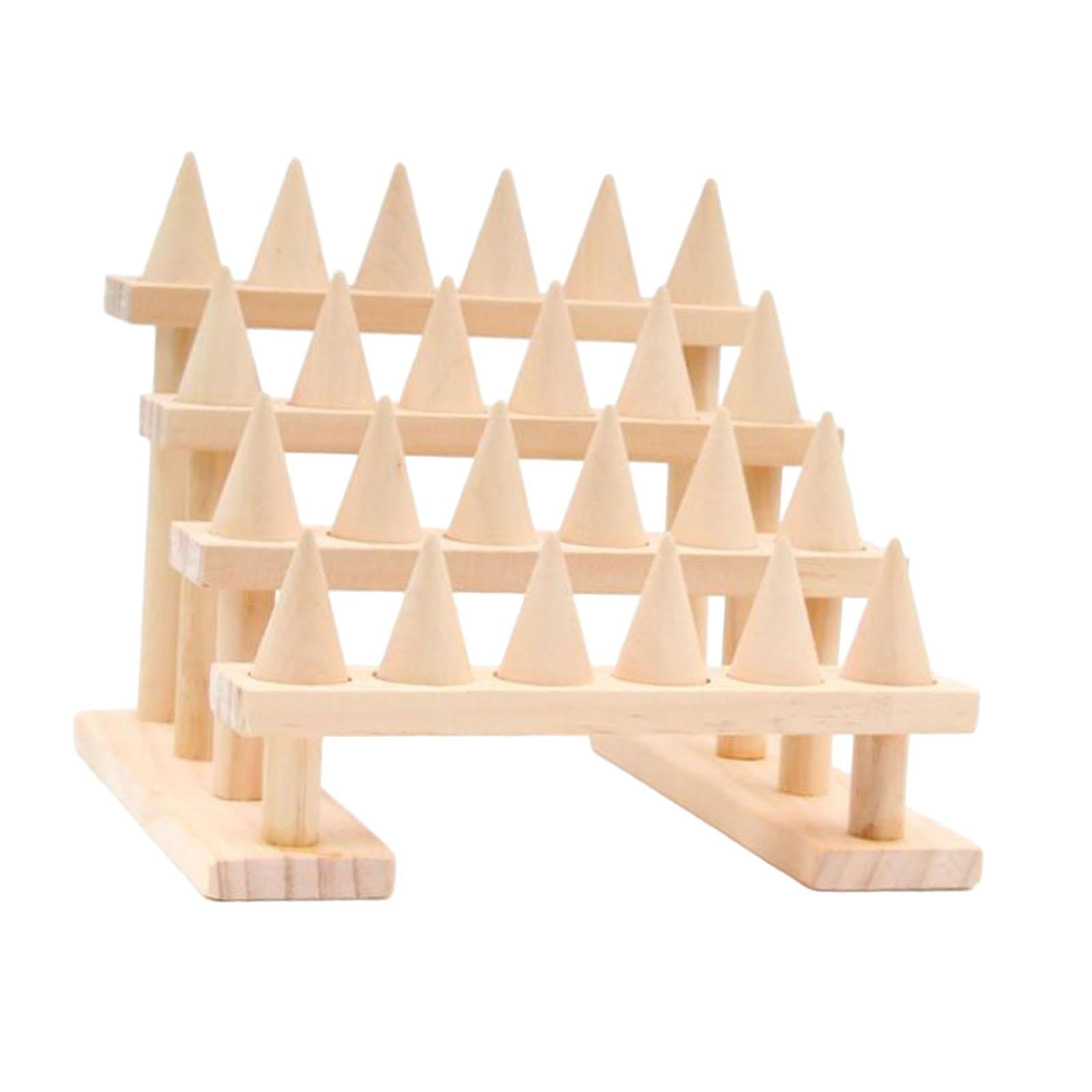 DYNWAVE Wood Cone Holder Jewelry Organizer Elegant Convenient Women ...