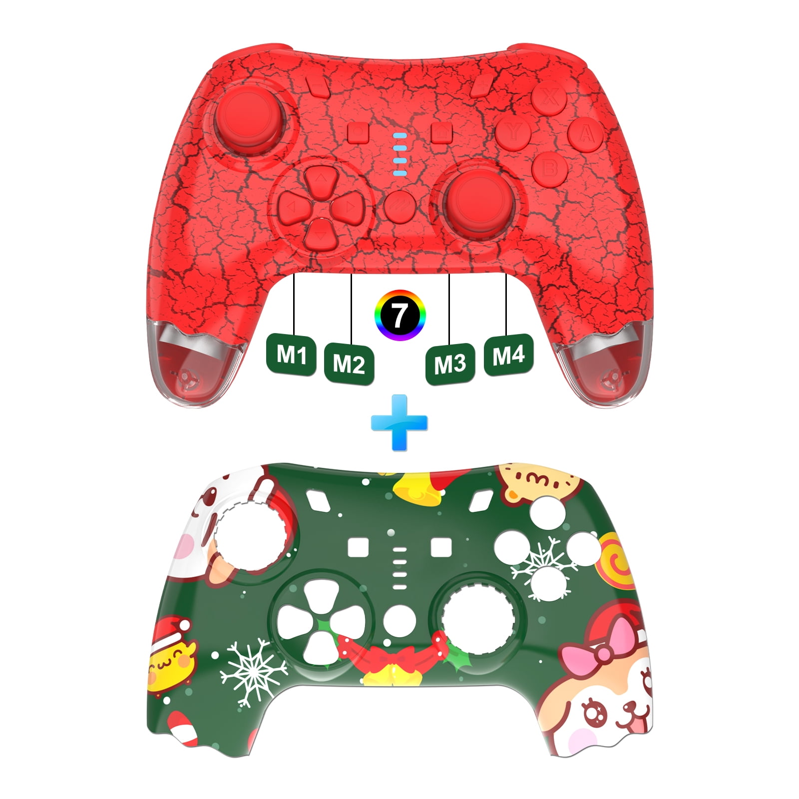 DYONDER Ergonomic Nintendo Lite Wireless Switch Pro Controller for PC/Android with RGB Light ...