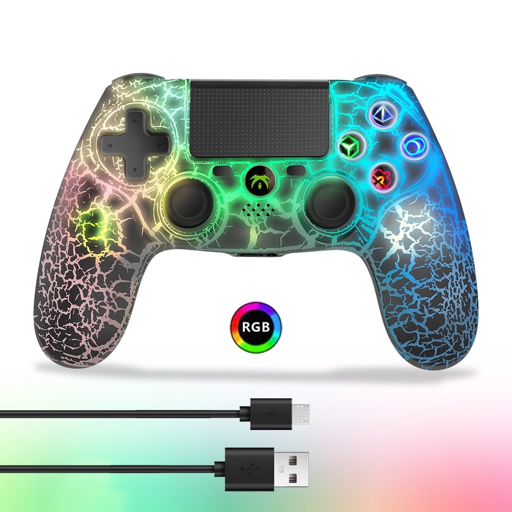 DYONDER Wireless Controller for PS4, Wireless Remote Gamepad with Unique Cracked Design/Dual ...