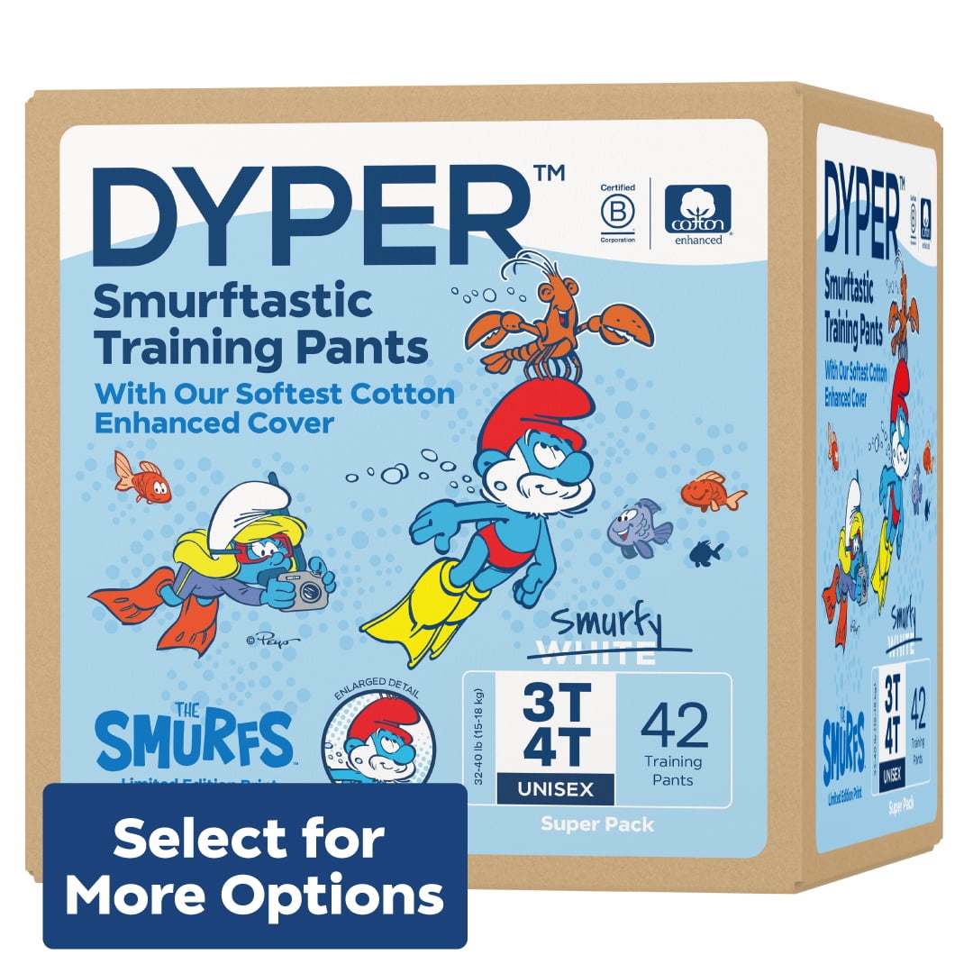 DYPER Cotton-Enhanced Training Pants Smurfs Edition, Size 3T-4T, 42 ...