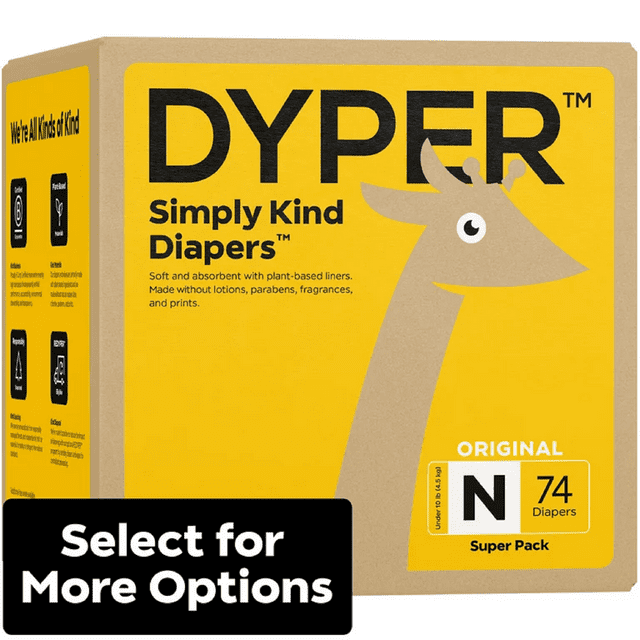 DYPER Simply Kind Diapers, Remarkably Soft, Size Newborn, 74 Count ...