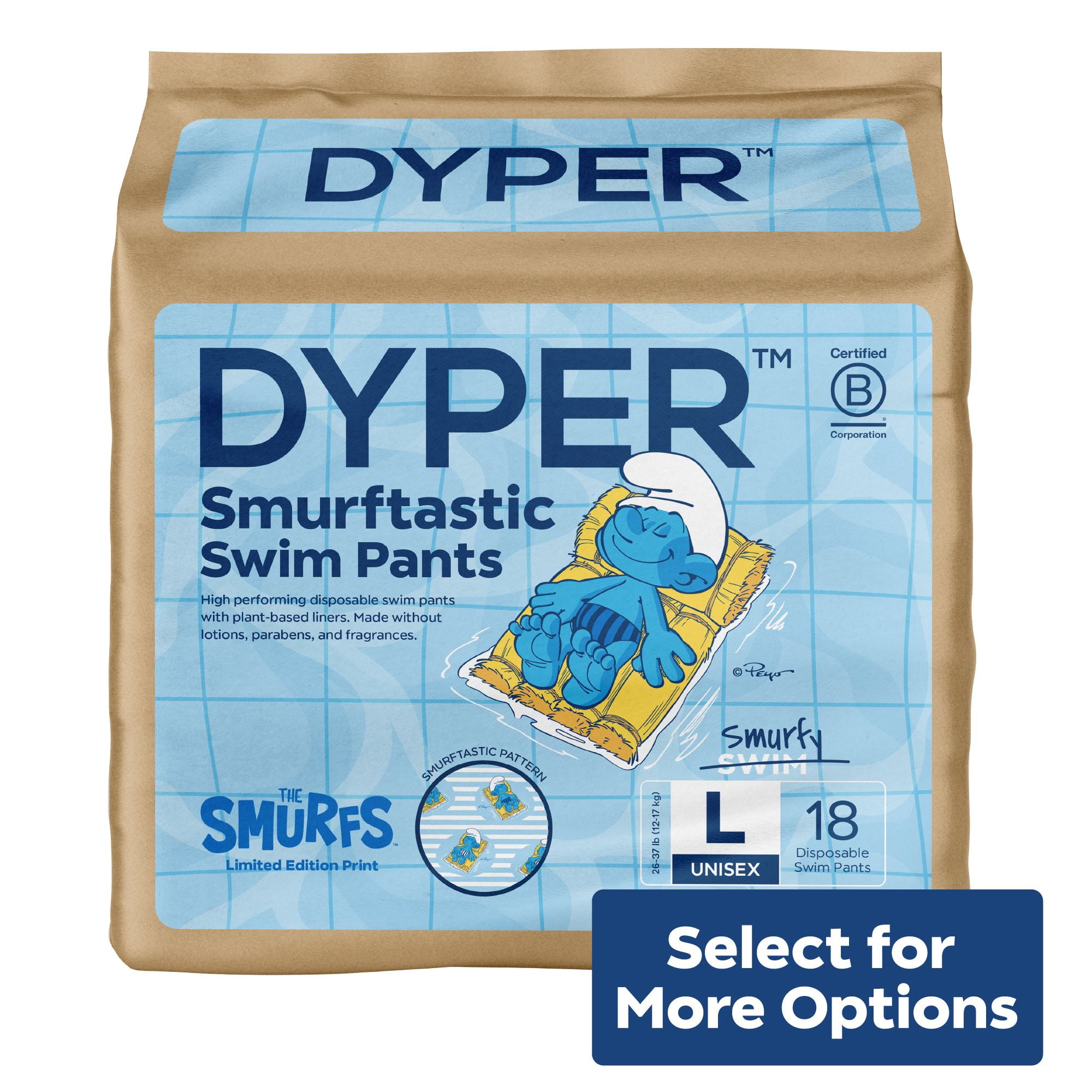DYPER Smurftastic Swim Pants, Size L, 18 Count (Select for More Options ...