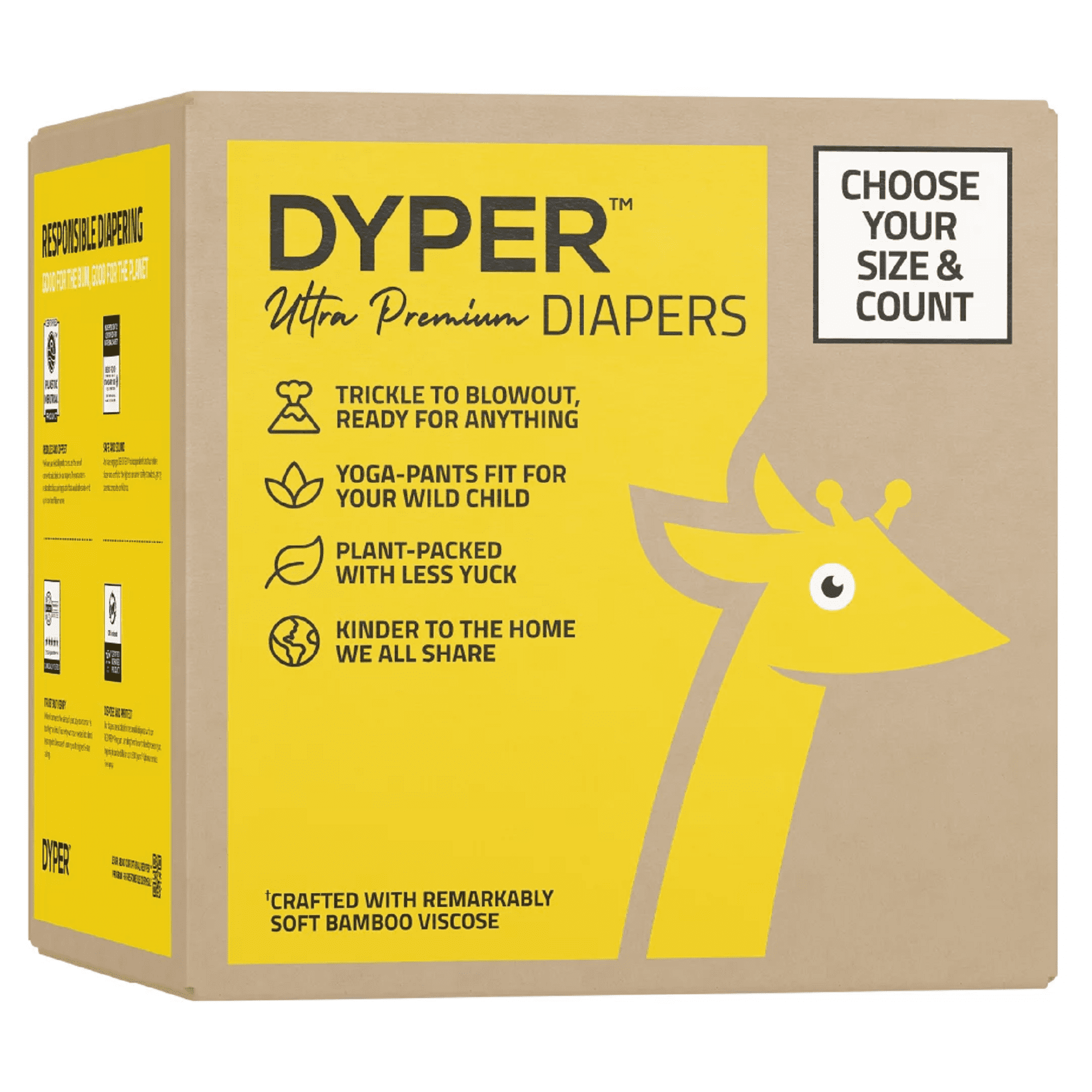 DYPER Ultra Premium Diapers, Remarkably Soft, Size Newborn, 76 Count ...