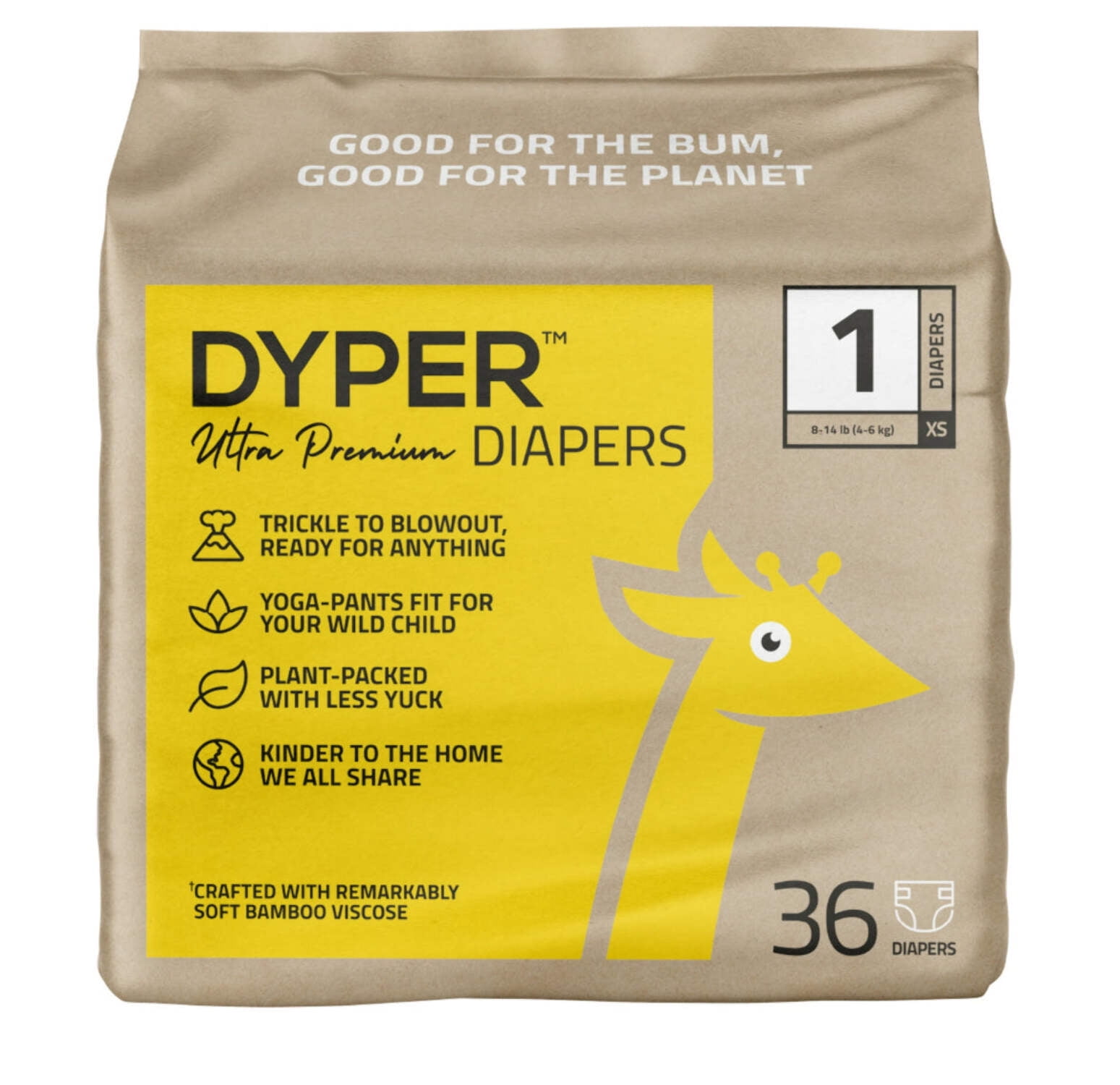 DYPER Ultra Premium Diapers Size 1, 36 Diapers (Select For More Options ...