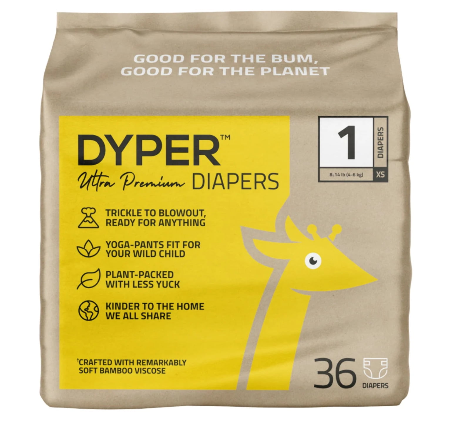DYPER Ultra Premium Diapers Size 1, 36 Diapers (Select For More Options ...