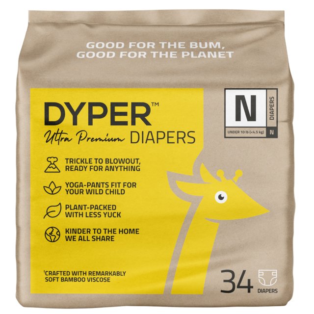 DYPER Ultra Premium Diapers Size Newborn, 34 Diapers (Select For More ...