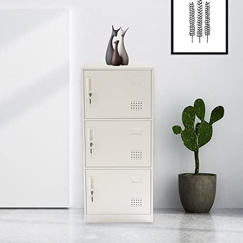 DYRABREST Metal Office Storage Locker 3 Door Industrial Style Home ...