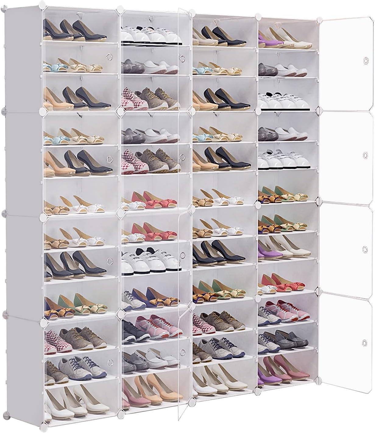 DYRABREST Portable Shoe Rack Enclosed Shoe Organizer, 96 Pairs DIY Shoe ...
