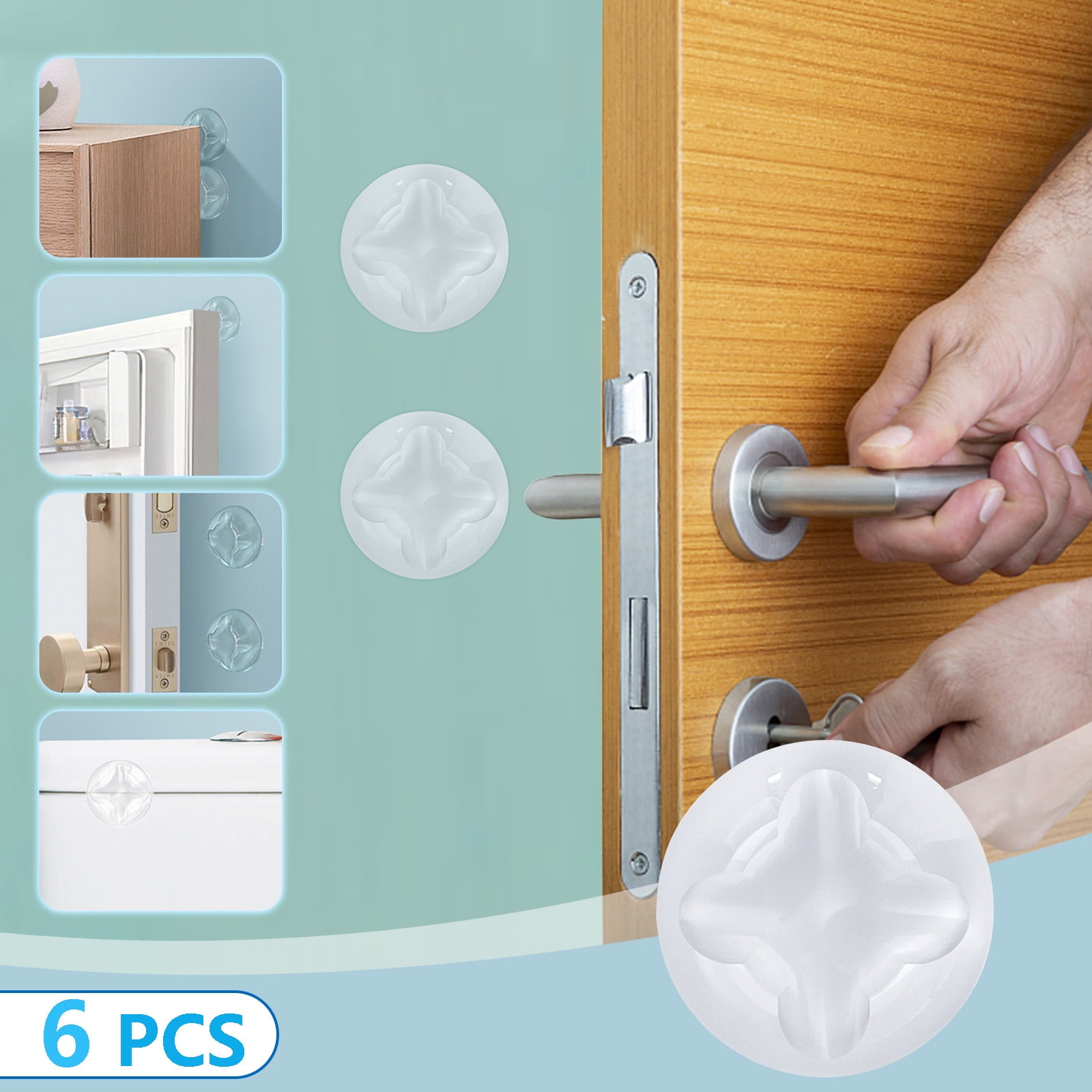 DYTTDG Door Stoppers Wall Protector - Rubber Clear Door Knob Handle ...