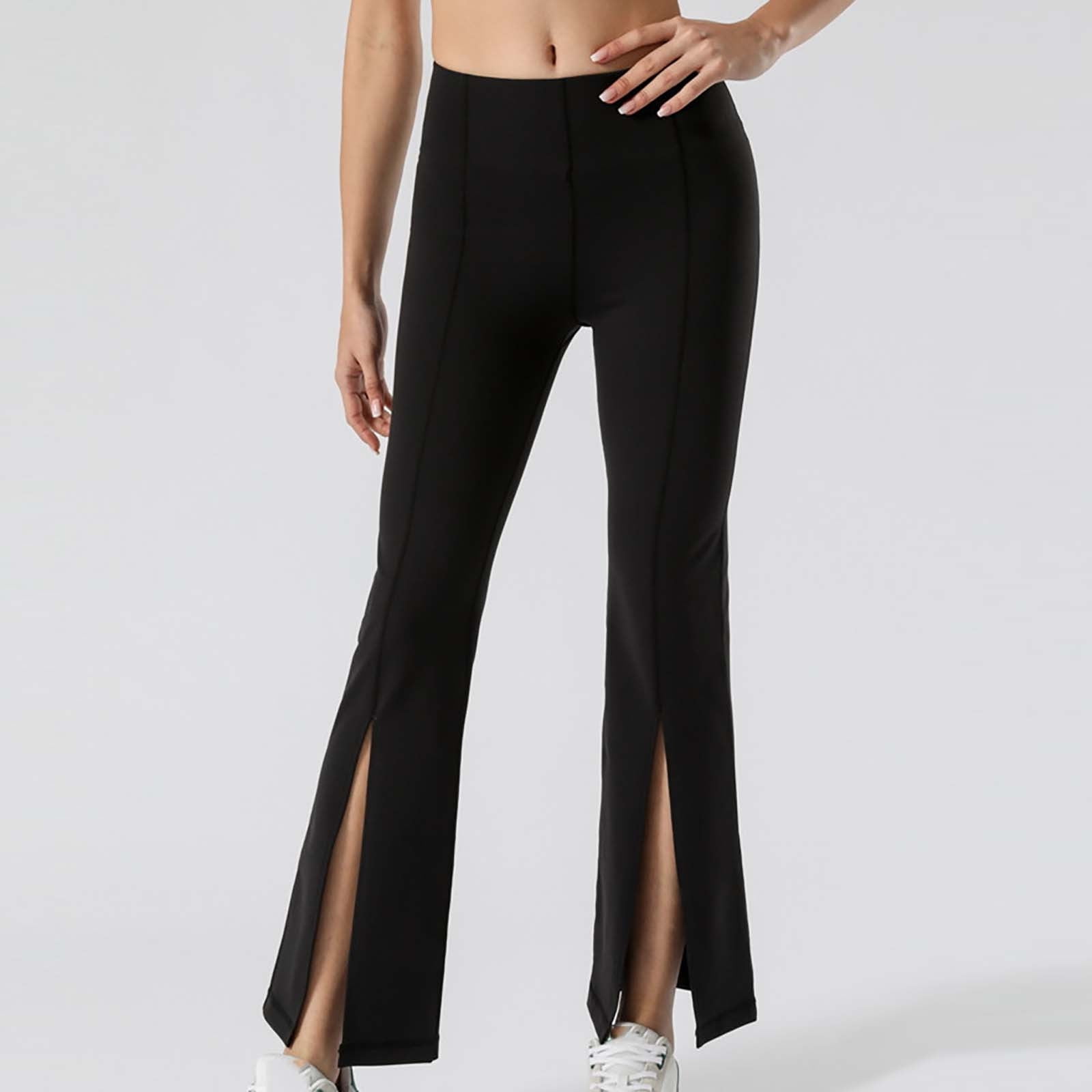 DYTTDG Women's Crossover High Waisted Bootcut Yoga Pants Flutter ...