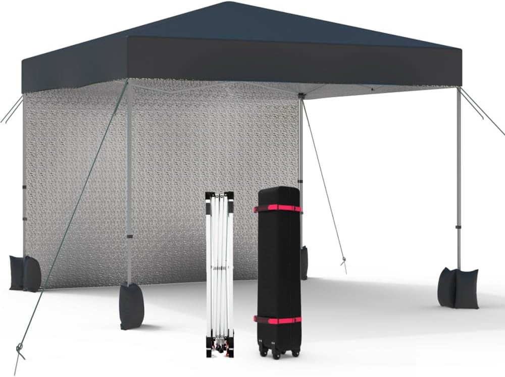 DYTesa 10x10ft Pop up Canopy Tent with 1 Removable Sidewall, Portable ...