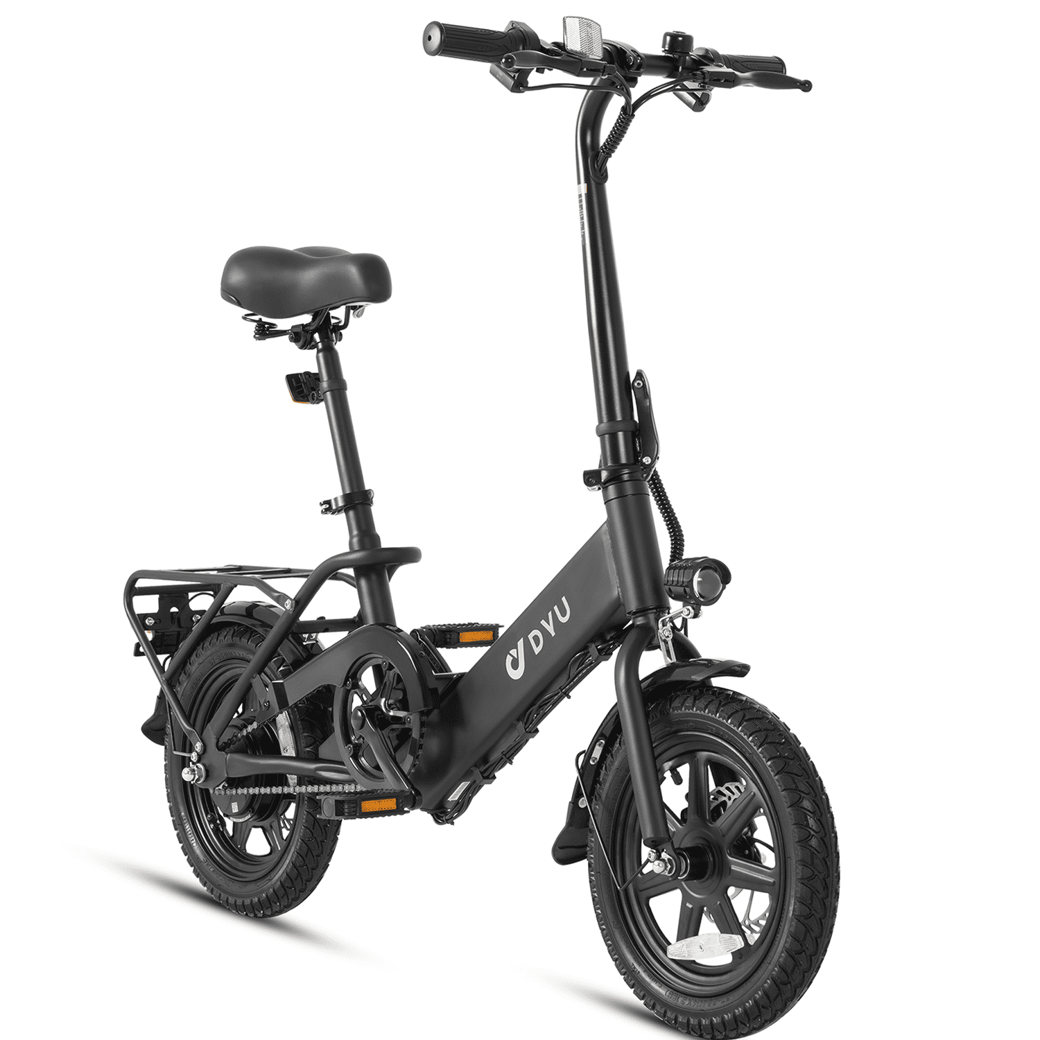 DYU 14" Folding Electric Bike for Adults Teens, 350W 36V/7.5AH, Pedal ...