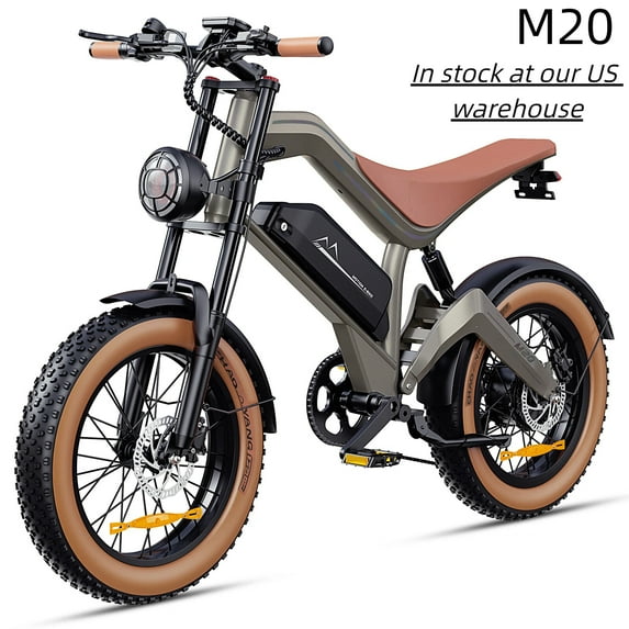 DYU M20 Peak 1500W Motor Adult E-Bike, 20-inch Wide Tire All-Terrain ...