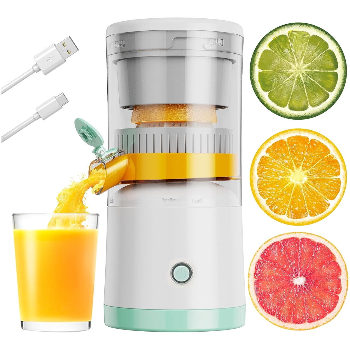 DYUES Electric Citrus Juicer, Portable Juicer Machine, Rechargeable ...