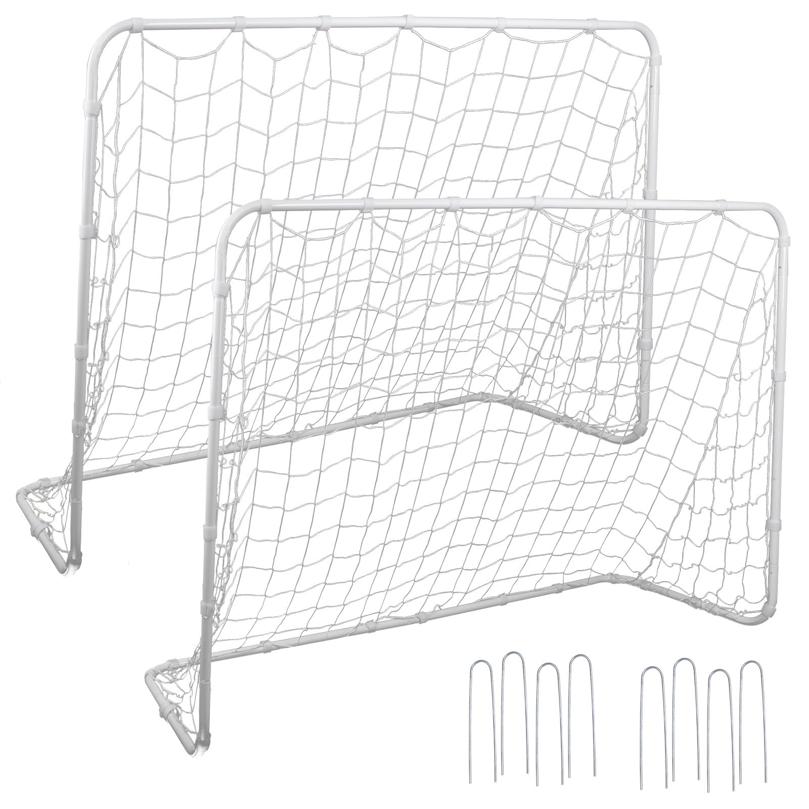 DYUKFG 2-Pack 6x4ft Portable Kids Soccer Goals with Metal Frames ...