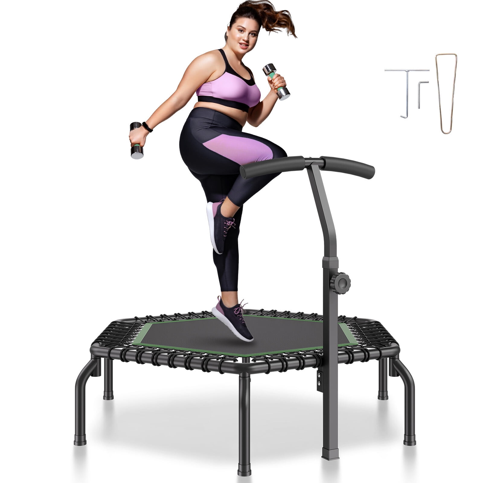 DYUKFG 54.5" Mini Fitness Trampoline for Adults - Indoor Exercise ...