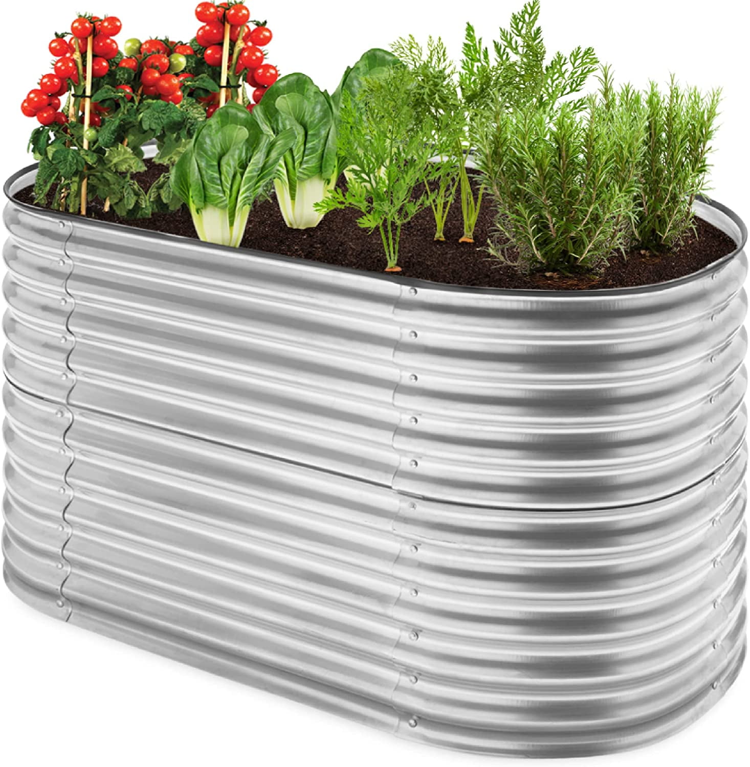 DYUKFG 63in Oval Metal Raised Garden Bed, Customizable Outdoor Deep ...