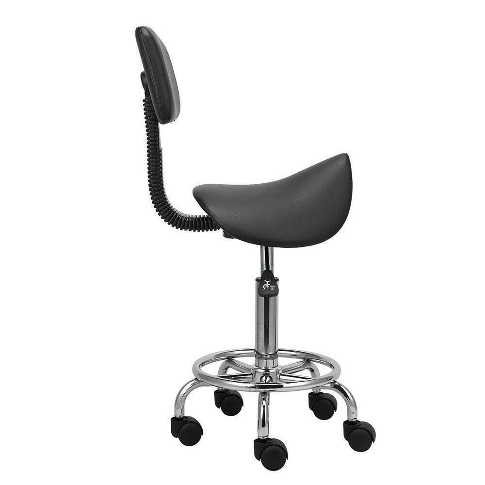 DYUKFG Adjustable Hydraulic Swivel Saddle Stool with Backrest - Rolling SPA Salon Chair ...