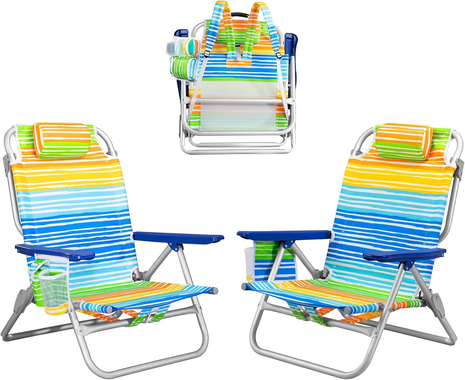 DYUKFG Backpack Beach Chairs for Adults - Folding Heavy Duty Camping ...