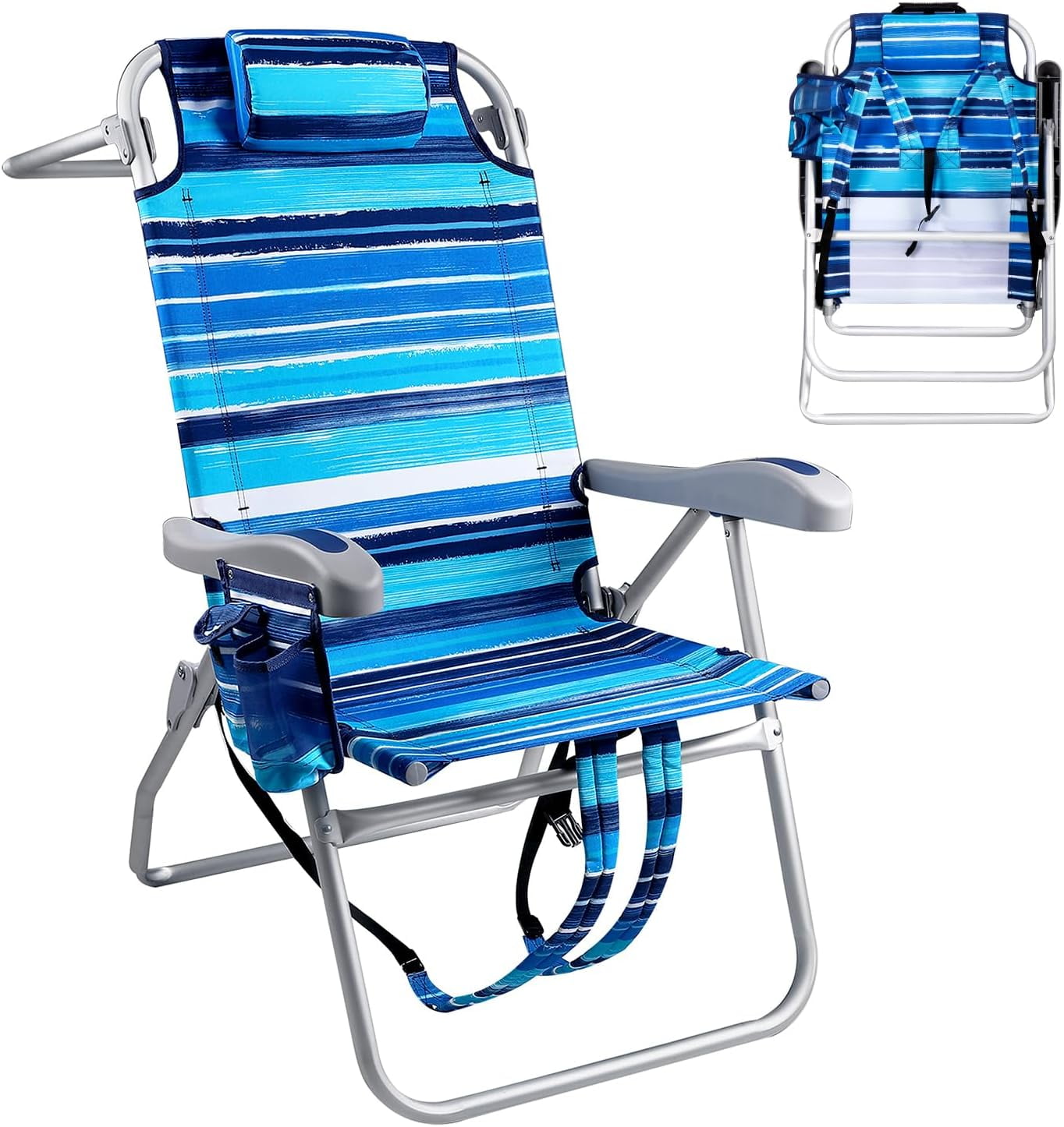 DYUKFG Backpack Beach Chairs for Adults - Folding Heavy Duty High ...