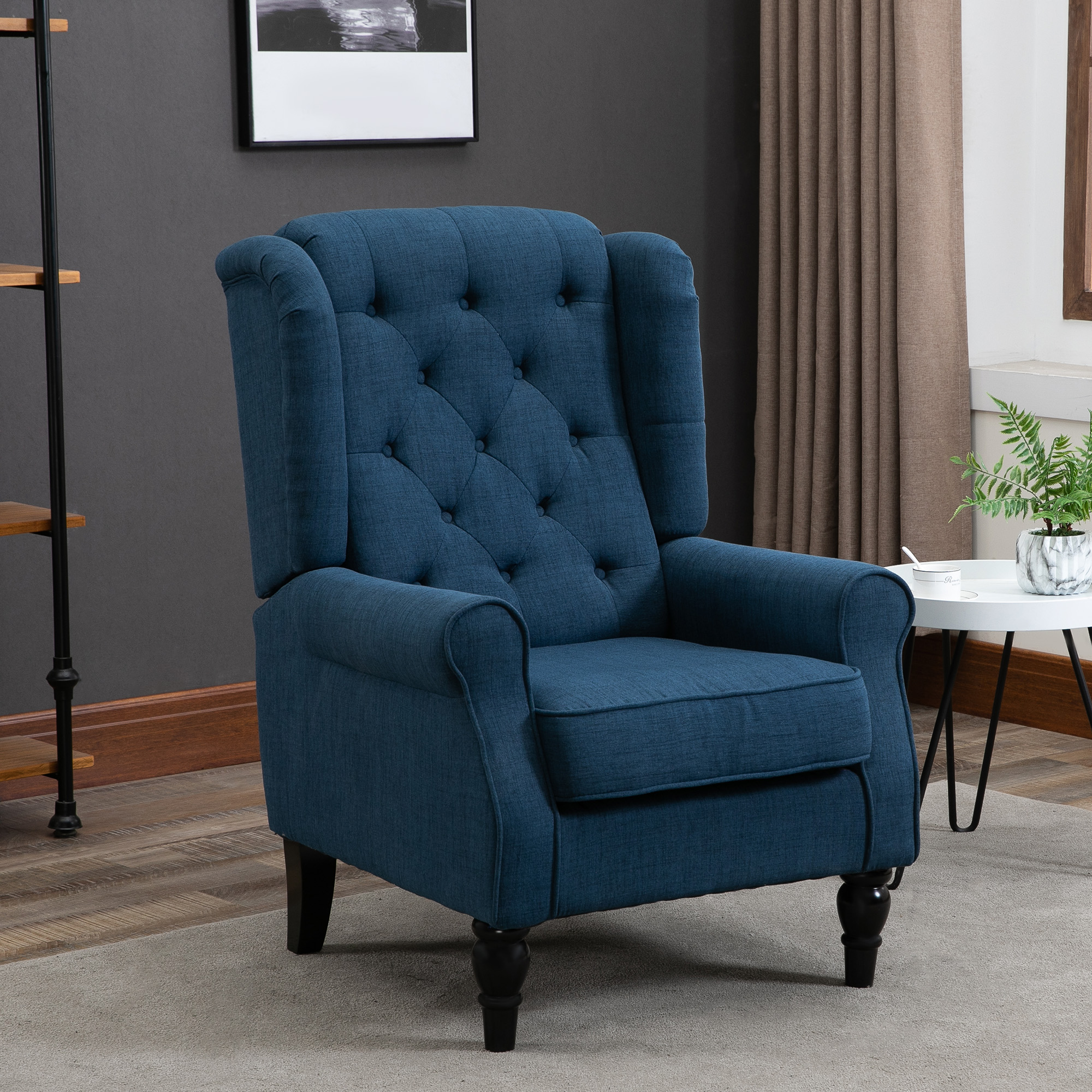 DYUKFG Fabric Tufted Living Room Side Chair with Painted Wood Legs ...