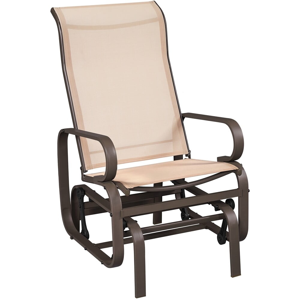 DYUKFG Outdoor Glider Rocking Chair with Breathable Sling Fabric ...