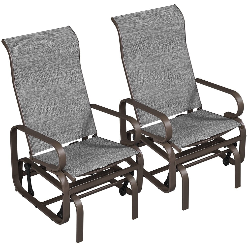 DYUKFG Outdoor Glider Rocking Chair with Breathable Sling Fabric ...