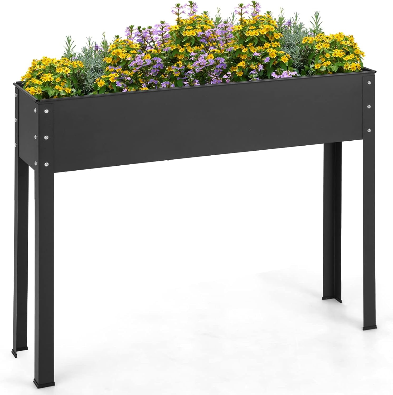 DYUKFG Raised Garden Bed, Metal Planter Box with Legs, Drain Hole ...
