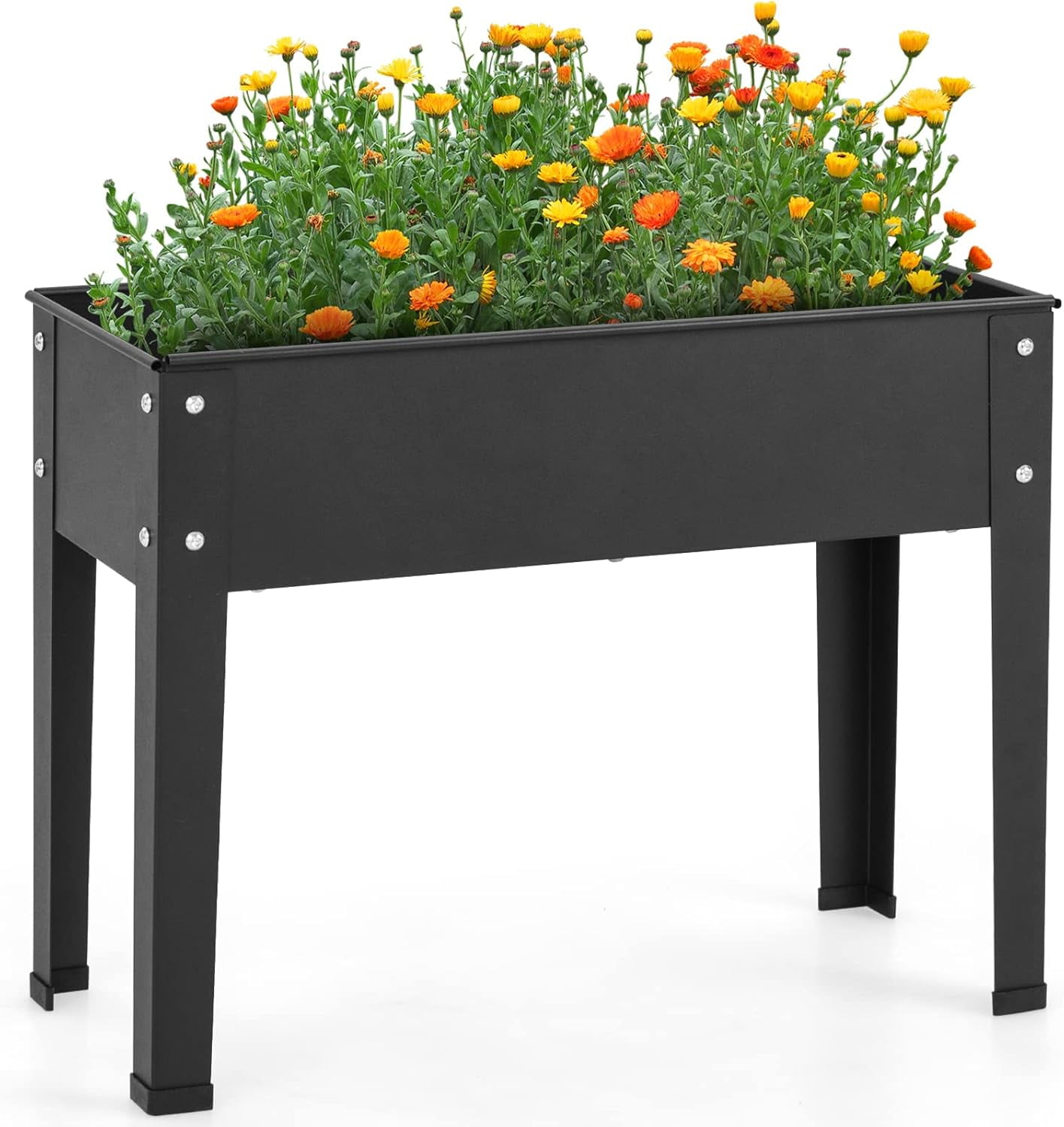 DYUKFG Raised Garden Bed, Metal Planter Box with Legs, Drain Hole ...
