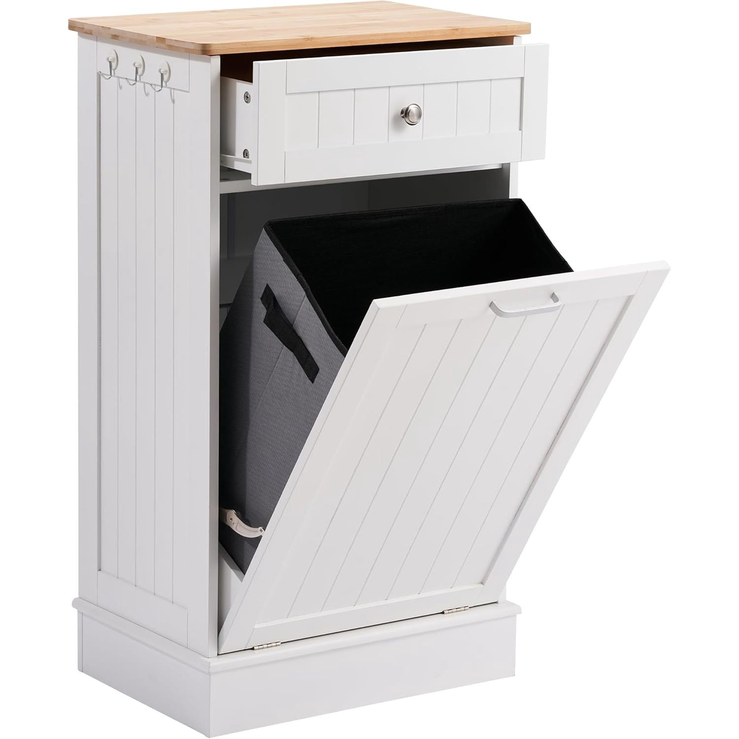 DYXF 13 Gallons Tilt Out Trash Cabinet, Hidden Trash Can Kitchen Wooden ...